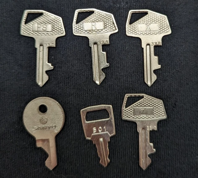 VINTAGE SANYO CASH register keys - ECR 515 Set of 6 - 33A, 33B, 33C ...