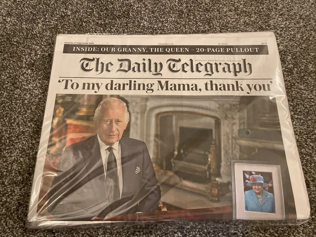 QUEEN ELIZABETH II THE DAILY TELEGRAPH NEWSPAPER UK LONDON 10TH ...