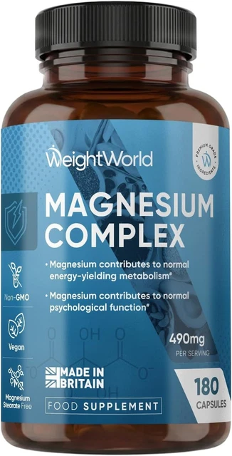 MAGNESIUM GLYCINATE 4-IN-1 Complex - 400mg Elemental Magnesium - 180 ...