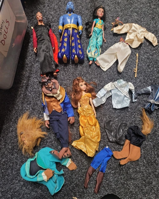 DISNEY DOLL BUNDLE aladdin BEAUTY AND THE BEAST £25.00 - PicClick UK