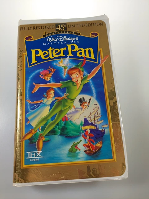 PETER PAN (VHS Tape) Walt Disney's Masterpiece - Clamshell Free Ship ...