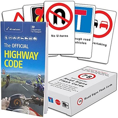 DRIVING THEORY TEST Pack: The 2022 Highway Code UK Book + 78 Road Signs ...