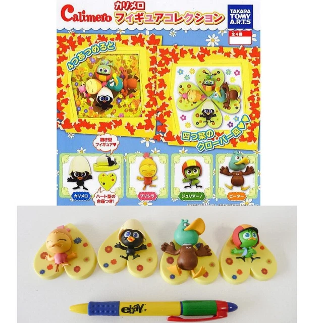 RARE SET 4 Figurine Dioramas Calimero 5cm TOMY Japan Priscilla ...