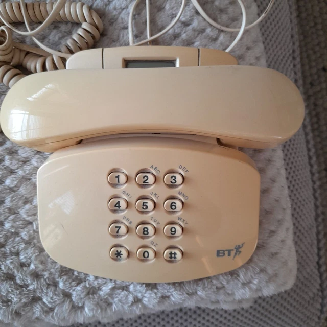 VINTAGE BT CREAM Telephone Retro Push Button Phone Still Works ...