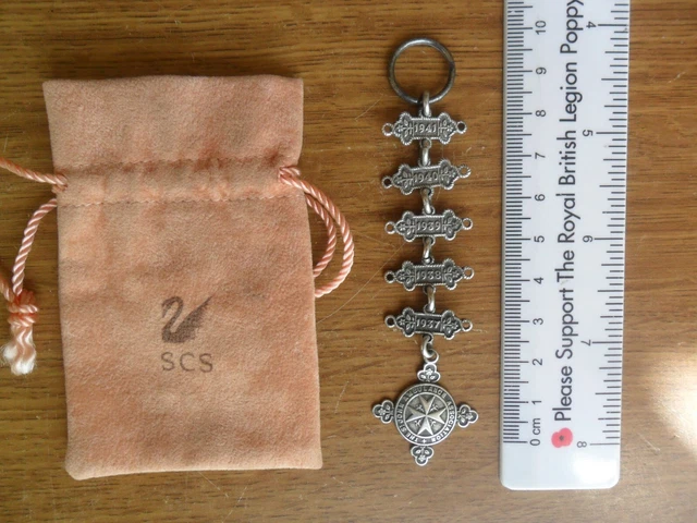SILVER HALLMARKED ST. John Ambulance Association Medal with Bars 1937 ...