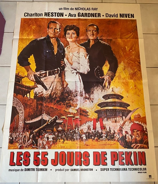 AFFICHE CINÉMA 120X160 cm les 55 Jours de Pekin Année 1963 EUR 10,00 - PicClick FR