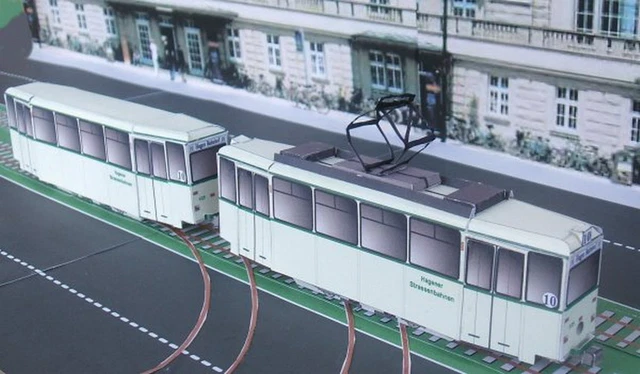TRAM HISTORIC! CARDBOARD model kit craft sheet! various vehicle types ...