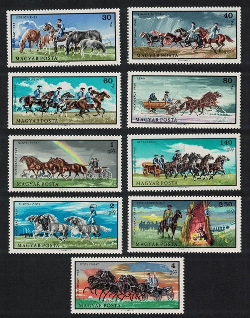 HUNGARY HORSE-BREEDING ON the Hortobagy 'puszta' Hungarian steppe 9v 1968 $5.00 - PicClick CA