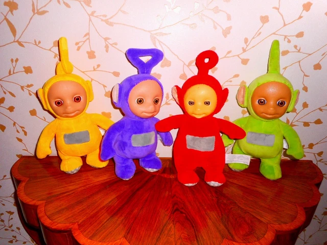4 TELETUBBIES SOFT Toys Green Dipsy/Red Po/Yellow Lala/Purple ...