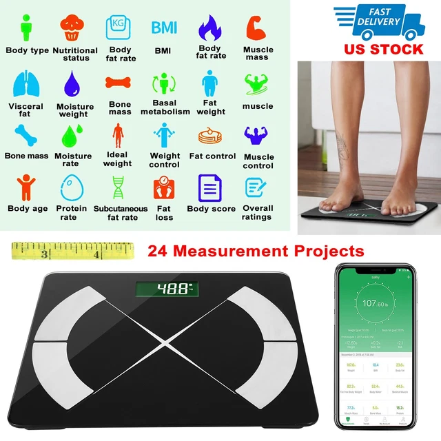 BODY COMPOSITION FAT Monitor Scale Smart Digital Scale Weight BMI Scale ...