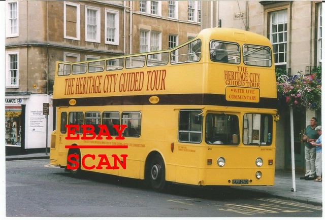 BUS PHOTO EX Vintage Yellow Buses Leyland Atlantean MCW open top ...