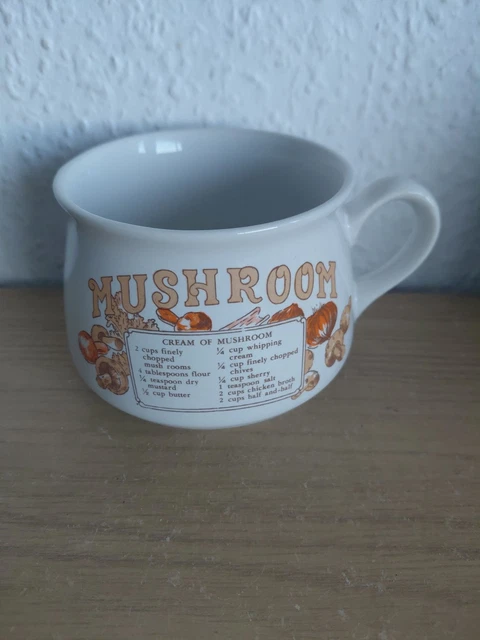 VINTAGE RETRO CERAMIC 1970's Mushroom Soup Recipe Mug/Cup with Handle £ ...
