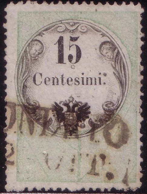 LOMBARDO VENETO - Marca da bollo da 15 cent. usata per posta a Sondrio ...