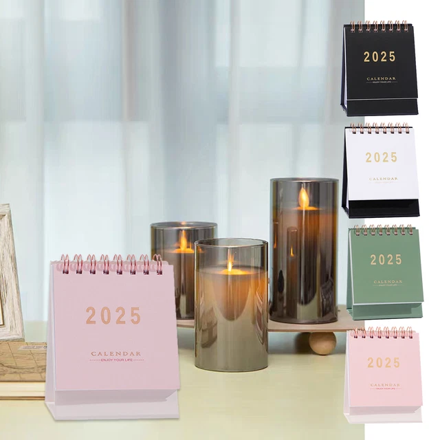 SMALL CALENDAR FOR Desk 2025 Standing Calendar Work Calendar Coiled ...