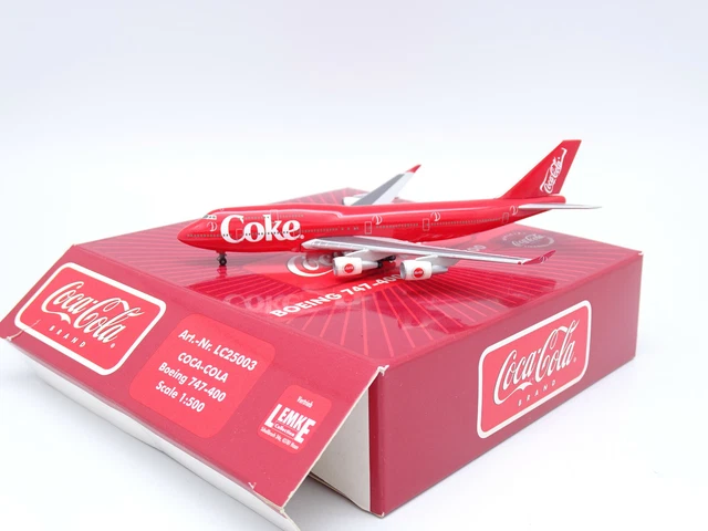 HERPA FLUGZEUG AIRLINES 1/500 - Boeing 747 400 Coke Coca Cola EUR 76,71 - PicClick DE