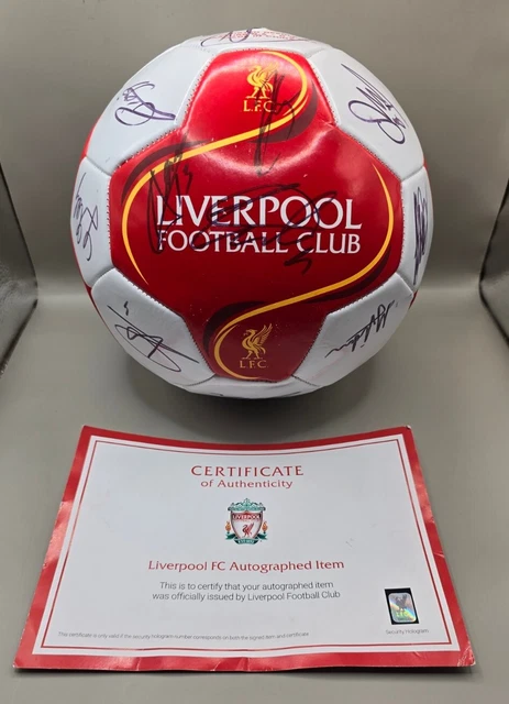 LIVERPOOL FC OFFICIAL Club Issued Multi Signed Ball With Certificate. £ ...
