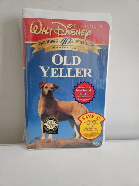 DISNEY OLD YELLER Fully Restored 40th Limited Edition Anniversary VHS ...