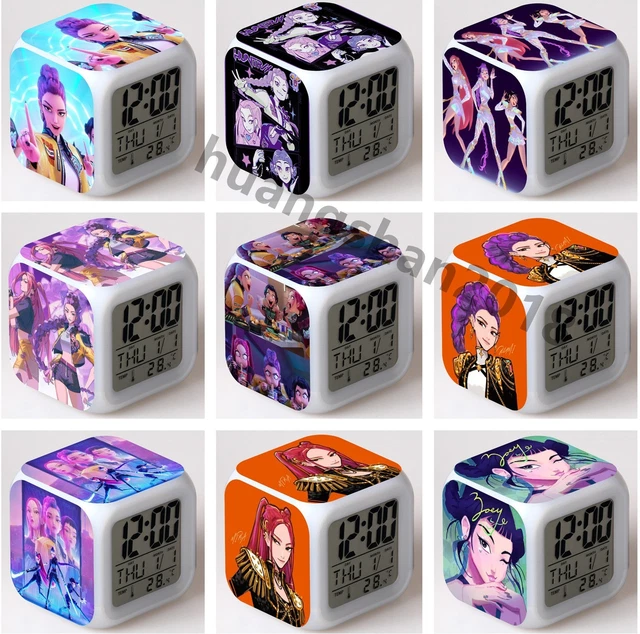 2025 KPOP DEMON hunters Alarm Clock 7-Color Changing LED Night Light ...