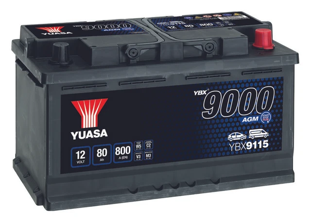 YUASA CAR BATTERY 12V 80Ah 800A B3 T1 VRLA Fits C-Class C 300 BlueTEC ...