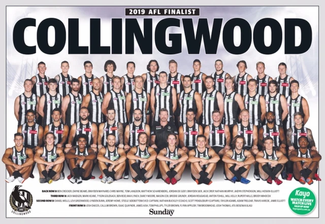 COLLINGWOOD MAGPIES AFL football team poster, BIG 420mm x300mm,bargain ...