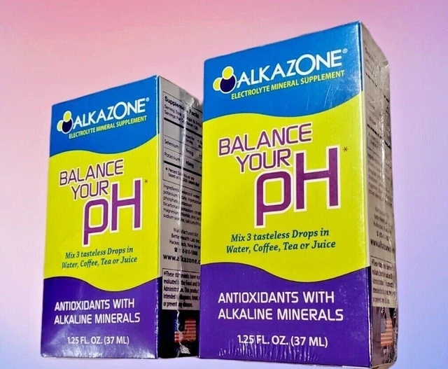 LOT OF 2, ALKAZONE Alkaline pH Booster Drops With Antioxidant, 2 PACK ...