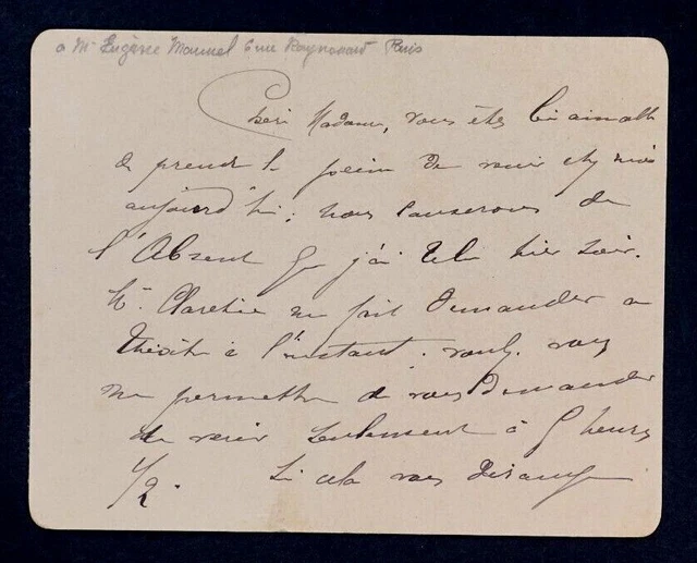 CAROLINE-EUGÉNIE SECONG-WEBER ACTRICE de théâtre, CARTE-LETTRE AUTOGRAPHE SIGNÉE EUR 50,00 ...