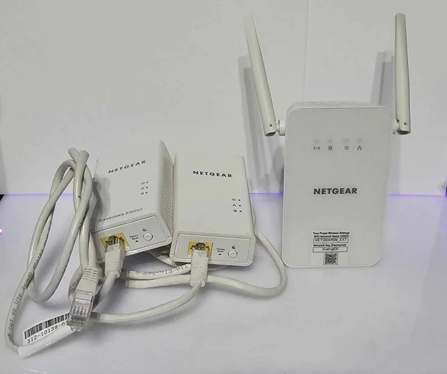 NETGEAR POWERLINE 1000V2 network access point WiFi adapter & 2 ...