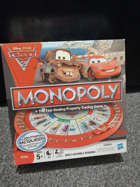 DISNEY PIXAR CARS 2 Monopoly Kids Board Game By Hasbro £12.00 - PicClick UK