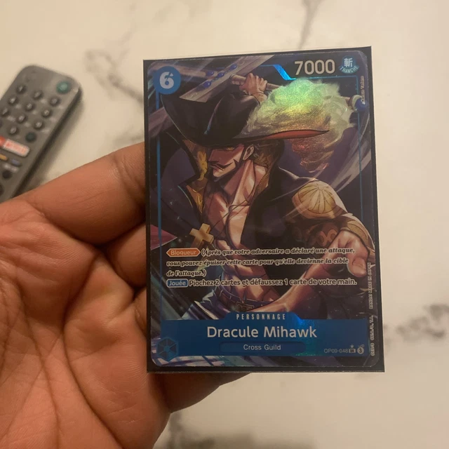 CARTE FR One Piece Dracule Mihawk Parallel V2 Op09-048 NM Ultra Rare ...