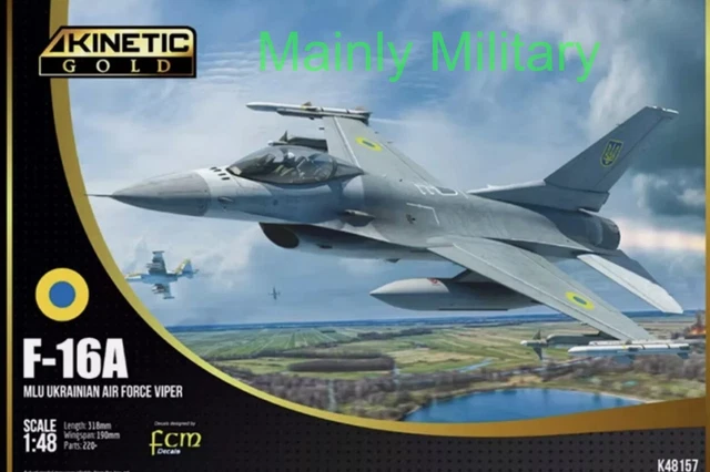 KINETIC MODEL KITS 1/48 General-Dynamics F-16A MLU Ukraine Viper Gold ...