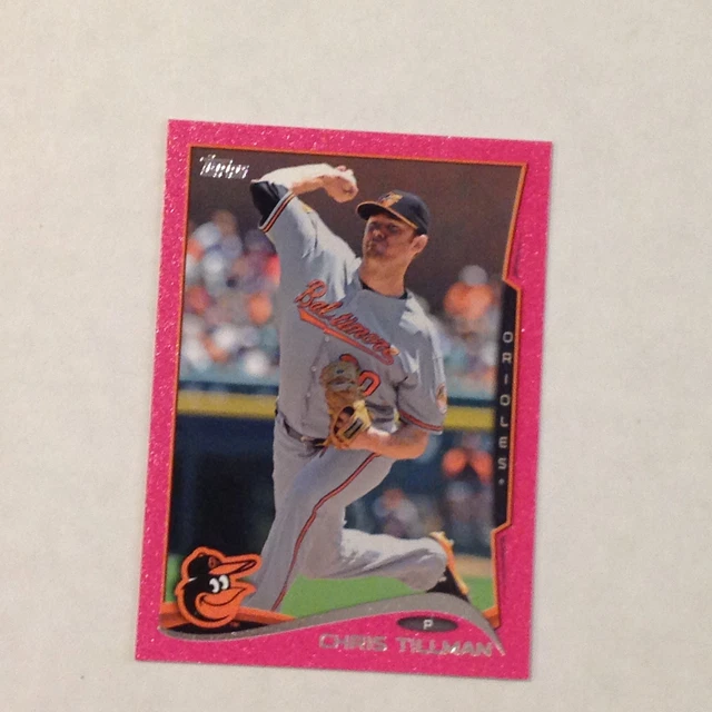 CHRIS TILLMAN #141 ORIOLES O'S 9/25 Fabriqué rose parallèle SP 2014 ...