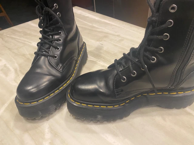 MEN'S UK 7 US 8 Doc Dr. Martens Jadon Black Leather Platform Boots Lace ...