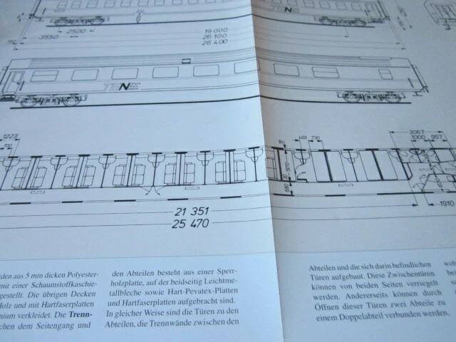 EISENBAHNWAGEN MIT 1: 100 Zeichnung 4.4 WLABsm 166 DB 8S ...
