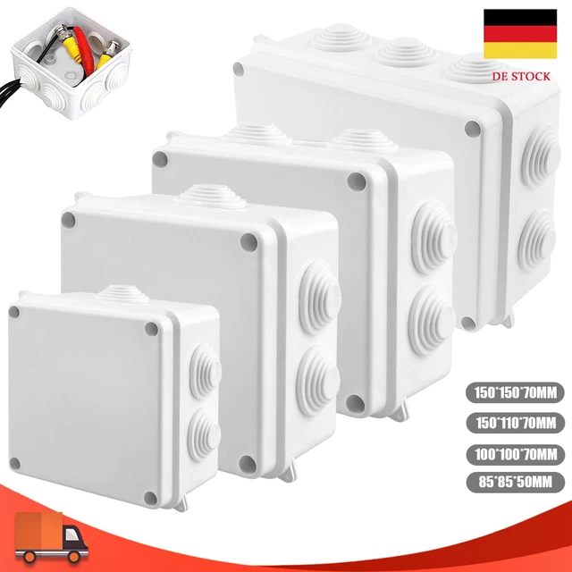 ABZWEIGKASTEN VERTEILERKASTEN ABZWEIGDOSE Verteilerdose Feuchtraum Weiß ...