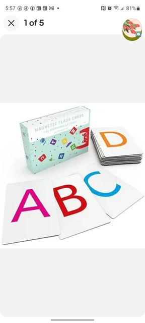 MAGNETIC BIG ALPHABET Abc Flash Cards - 52 Sturdy Uppercase & Lowercase ...