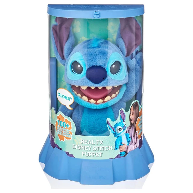 REAL FX DISNEY Stitch Puppet 18''inch Interactive Plush Toy Sounds ...