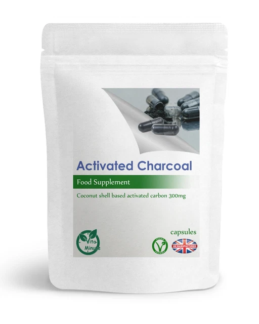 HIGH POTENCY ACTIVATED Charcoal Capsules 300mg - Indigestion, Bloating ...