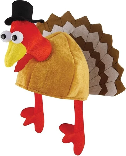 ADULT TURKEY HAT Secret Santa Fancy Dress Christmas Xmas Thanksgiving ...