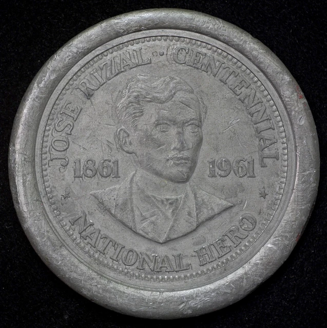 1961 JOSE RIZAL Centennial Philippines One Peso Coin Mint Trial Strike ...