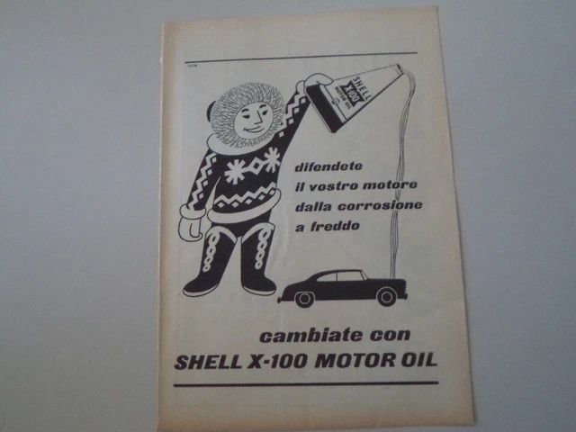 ADVERTISING PUBBLICITÀ 1952 SHELL X-100 MOTOR OIL OLIO EUR 6,00 ...
