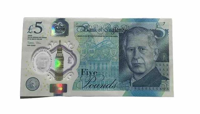 NEW KING CHARLES III £5 Banknote Low Serial Number CA 06 - 07 ...