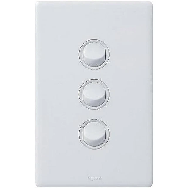 LEGRAND EXCEL LIFE 16AX 230/240V 3 Gang Flush Switch, White $33.95 ...