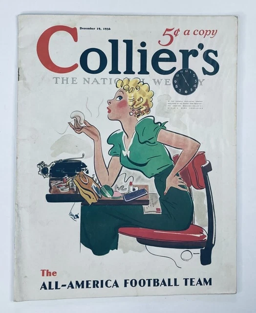 VINTAGE COLLIER'S MAGAZINE dicembre 1936 The All-America Football Team ...