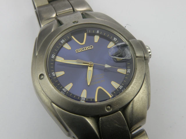 MEN'S SEIKO TITANIUM Perpetual Calendar Blue 8F32-0049 - 100m £199.95 ...