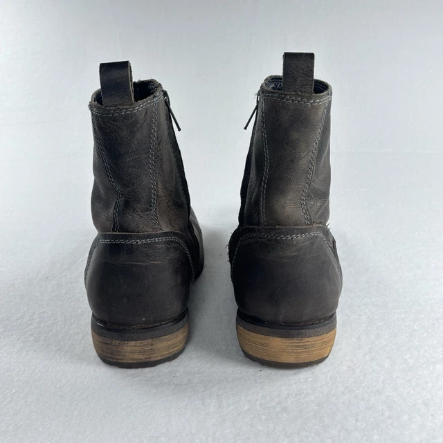 BED STU MEN’S Distressed Gray Brown Rustic Leather Ankle Boots Size 8 ...