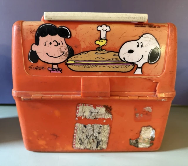 1960S PEANUTS LUCY’S Luncheonette Snoopy lunch box WITH Thermos & Joe ...