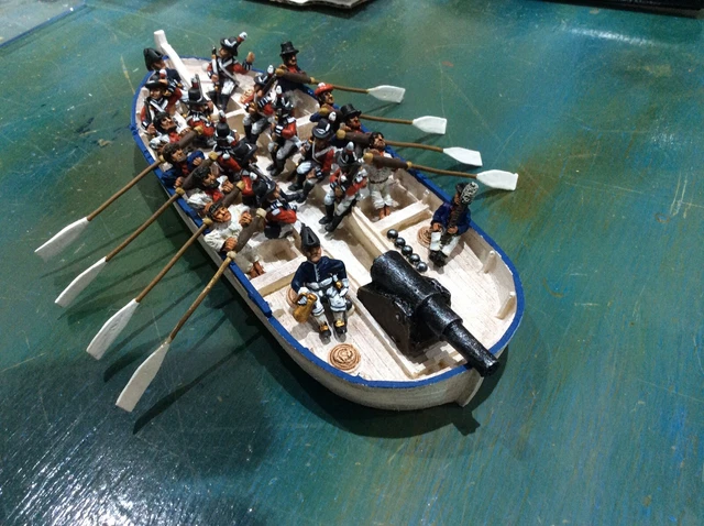 28MM NAPOLEONIC BRITISH Heavy Gun Boat And Crew Superb Item As Pics ...