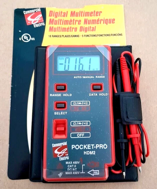 MULTÍMETRO DIGITAL COMERCIAL ELÉCTRICO Pocket-Pro HDM-2 DMM 18 rangos ...