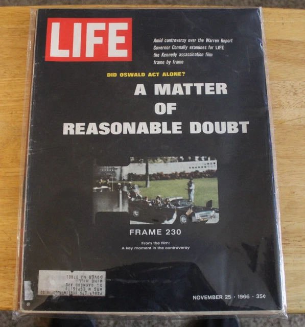 LIFE MAGAZINE NOVEMBER 25, 1966 A Matter of Reasonable Doubt JFK ...