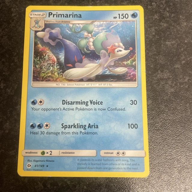 POKÉMON TCG PRIMARINA Sun & Moon 41/149 Rare Cracked Ice CCG Card £1.13 ...